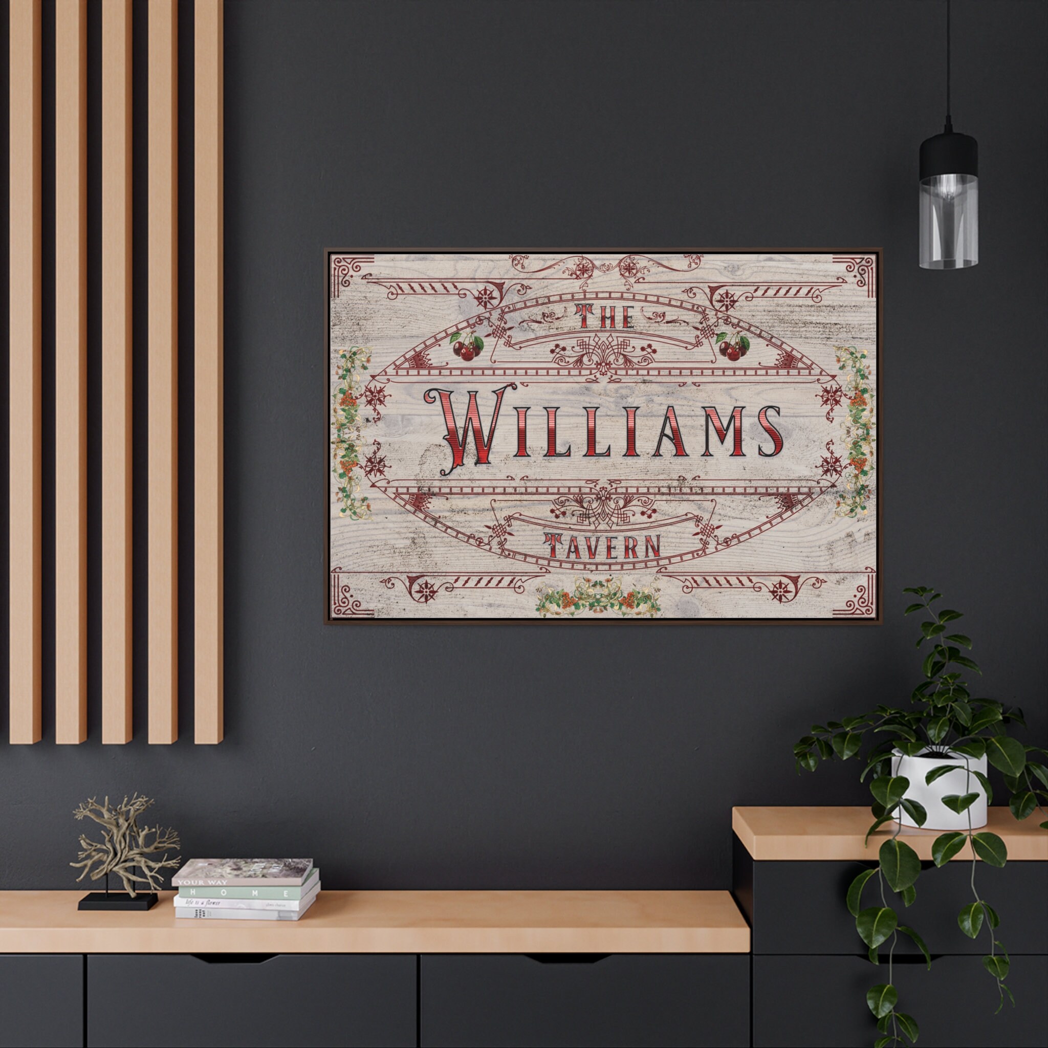 Personalized Art Deco Canvas Sign Custom Name Tavern Decor Vintage Wood ...
