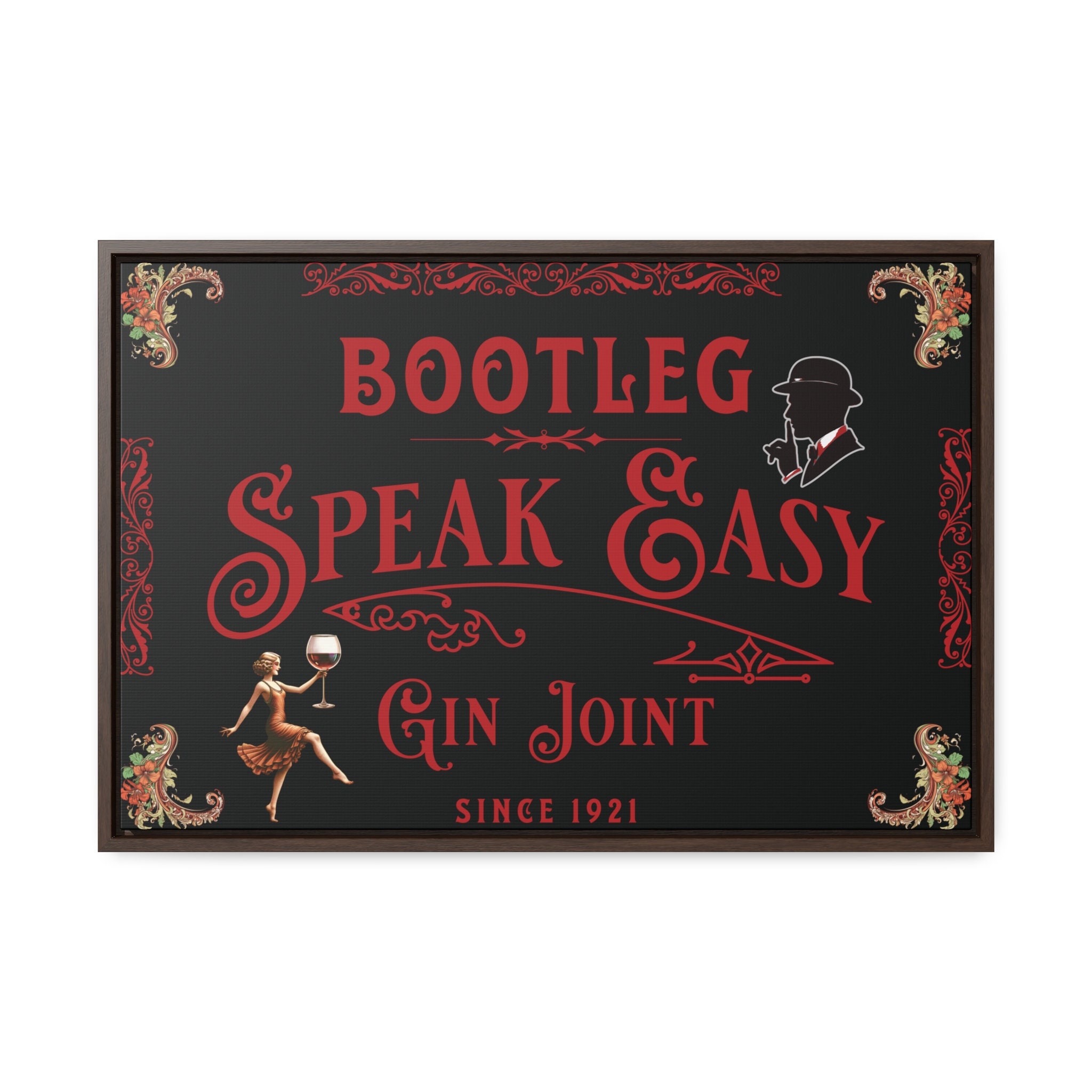 Vintage Art Deco Art Nouveau Bootleg Speak Easy Gin Joint Canvas - Etsy