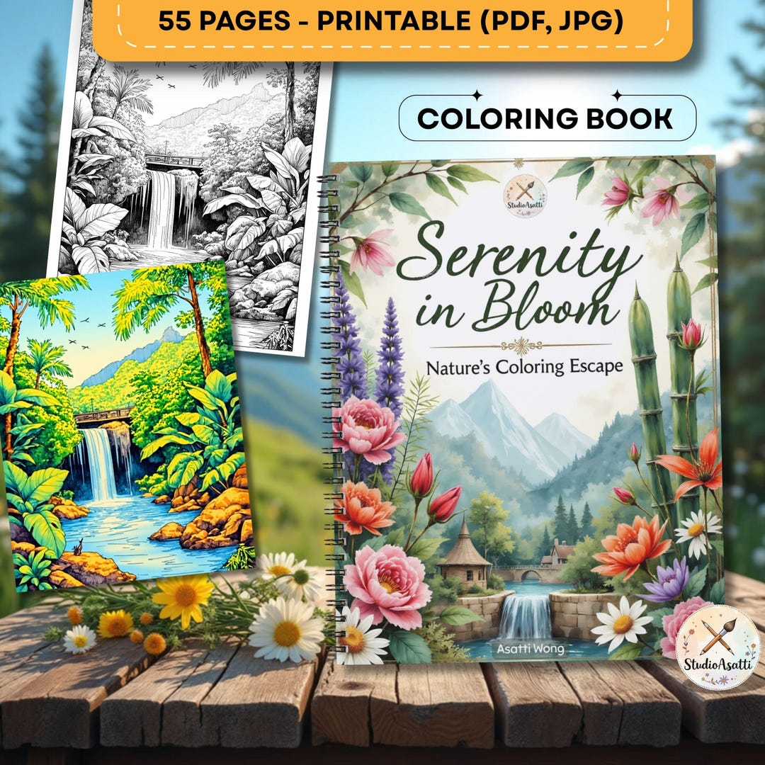 Botanical Garden Coloring Book: 55 Printable Pages (PDF, JPG) - Etsy