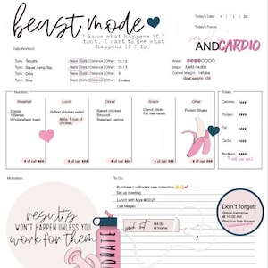 Pink Fitness Planner Workout Planner Weight Loss Journal, Workout ...