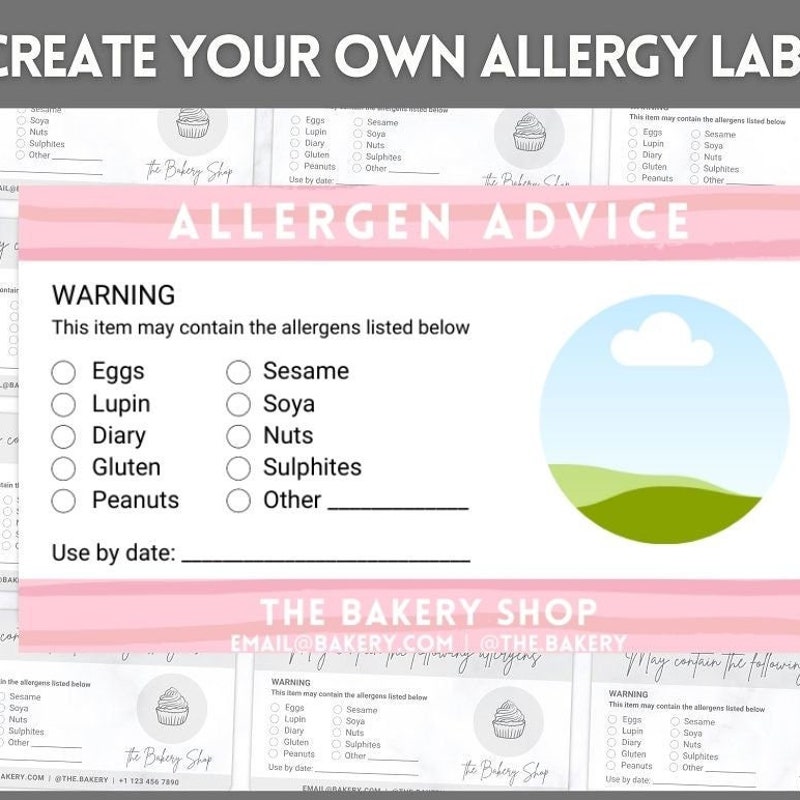 Baker Allergen Labels - Etsy