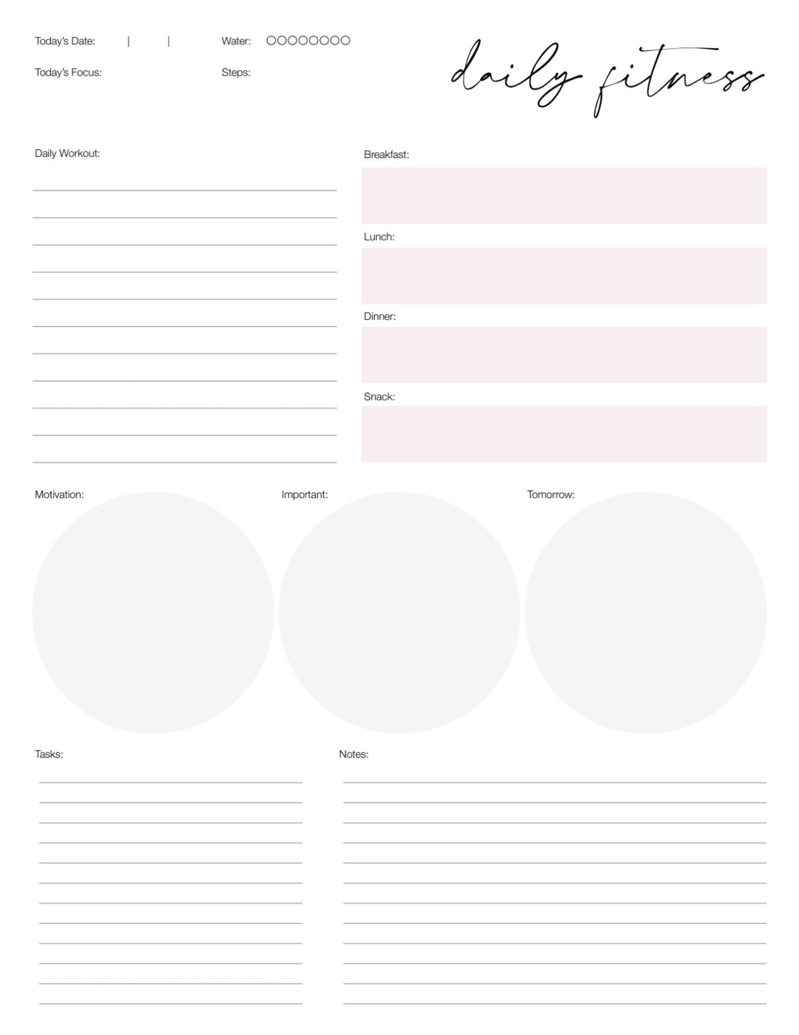 Pink Fitness Planner Workout Planner Weight Loss Journal, Workout ...