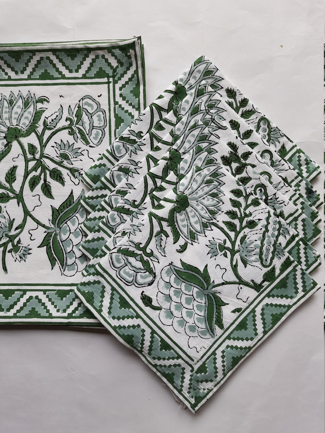 Indian Hand Block Printed Table Mats Placemats With Napkins | Etsy