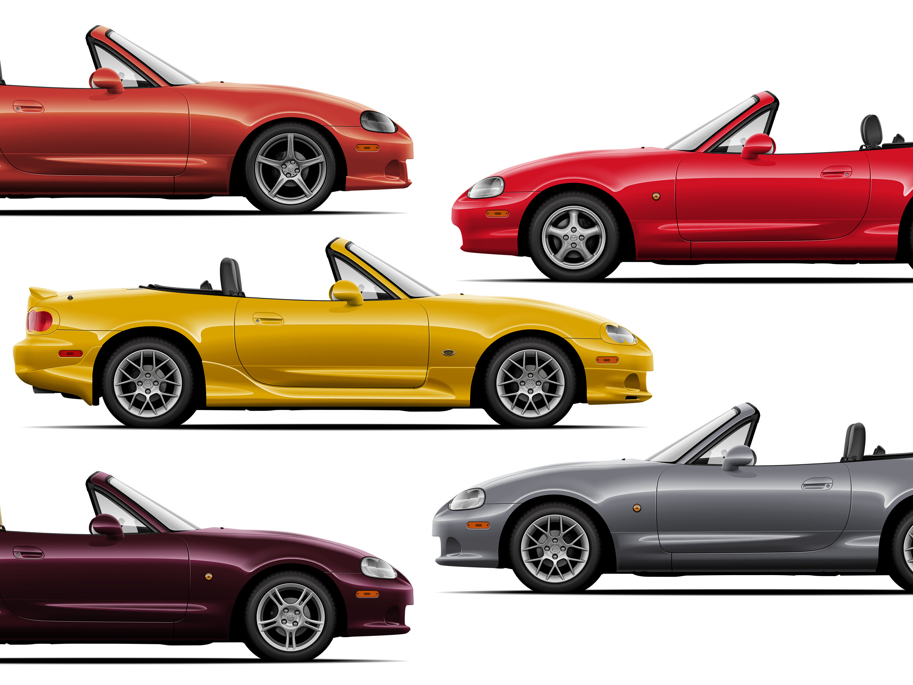 Mazda Miata Mx-5 NB OEM Colors Poster - Etsy