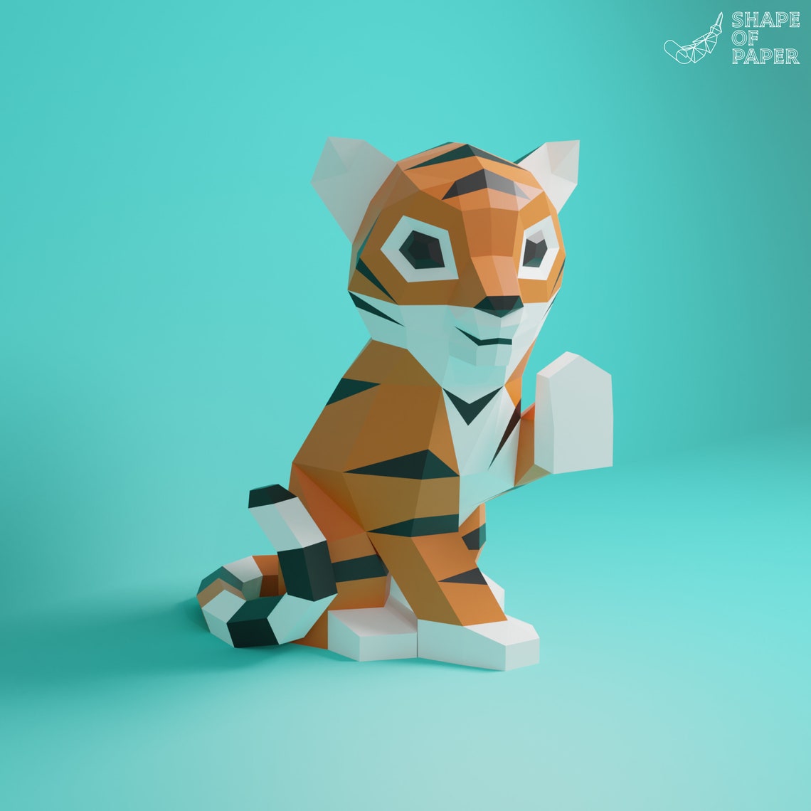 Papercraft Tiger Handmade Paper Sculpture Pepakura 3D | Etsy