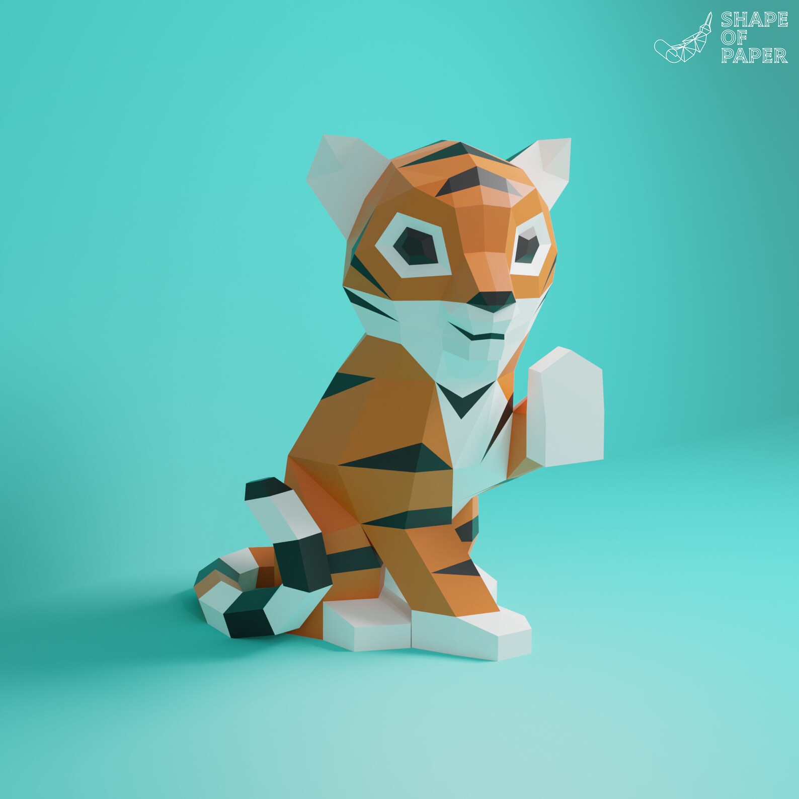 Papercraft Tiger Handmade Paper Sculpture Pepakura 3D | Etsy