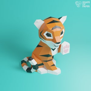 Papercraft Tiger, Handmade, Paper Sculpture, Pepakura, 3D Model, Art ...