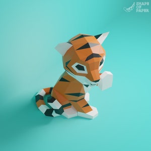 Papercraft Tiger Handmade Paper Sculpture Pepakura 3D | Etsy
