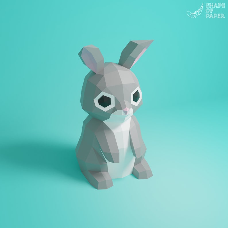 Papercraft Rabbit Bunny Handmade Paper Sculpture Pepakura - Etsy