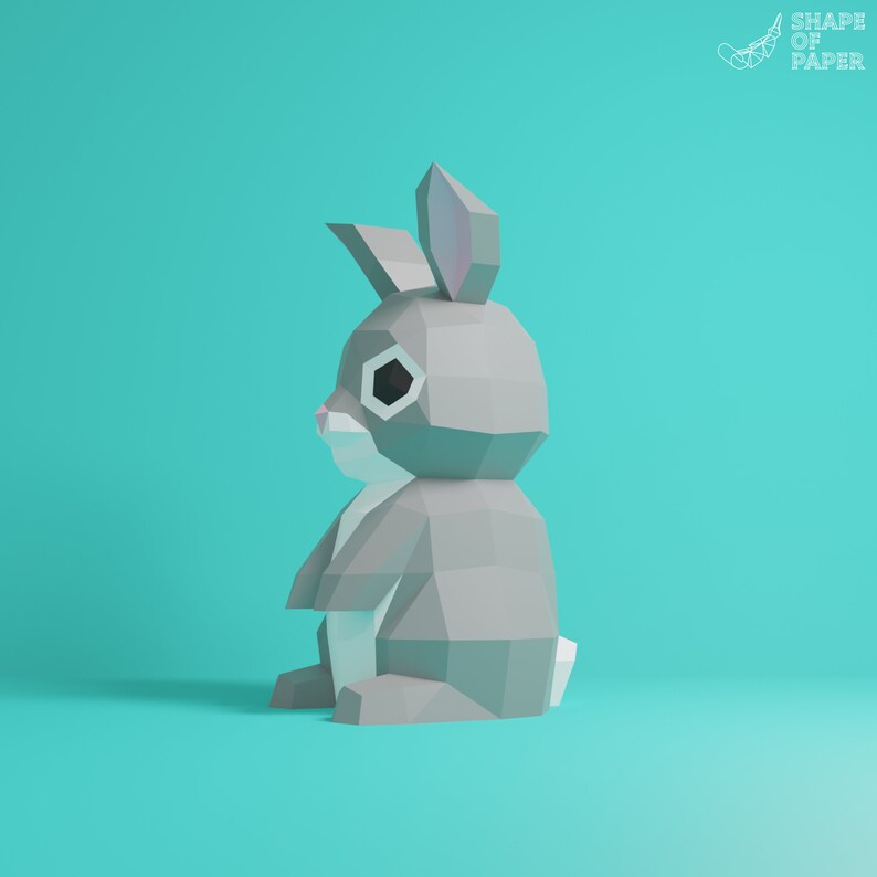 Papercraft Rabbit Bunny Handmade Paper Sculpture Pepakura - Etsy