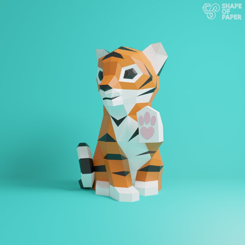 Papercraft Tiger, Handmade, Paper Sculpture, Pepakura, 3D Model, Art ...