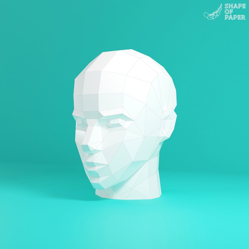 Papercraft Head Handmade Paper Sculpture Pepakura 3D - Etsy