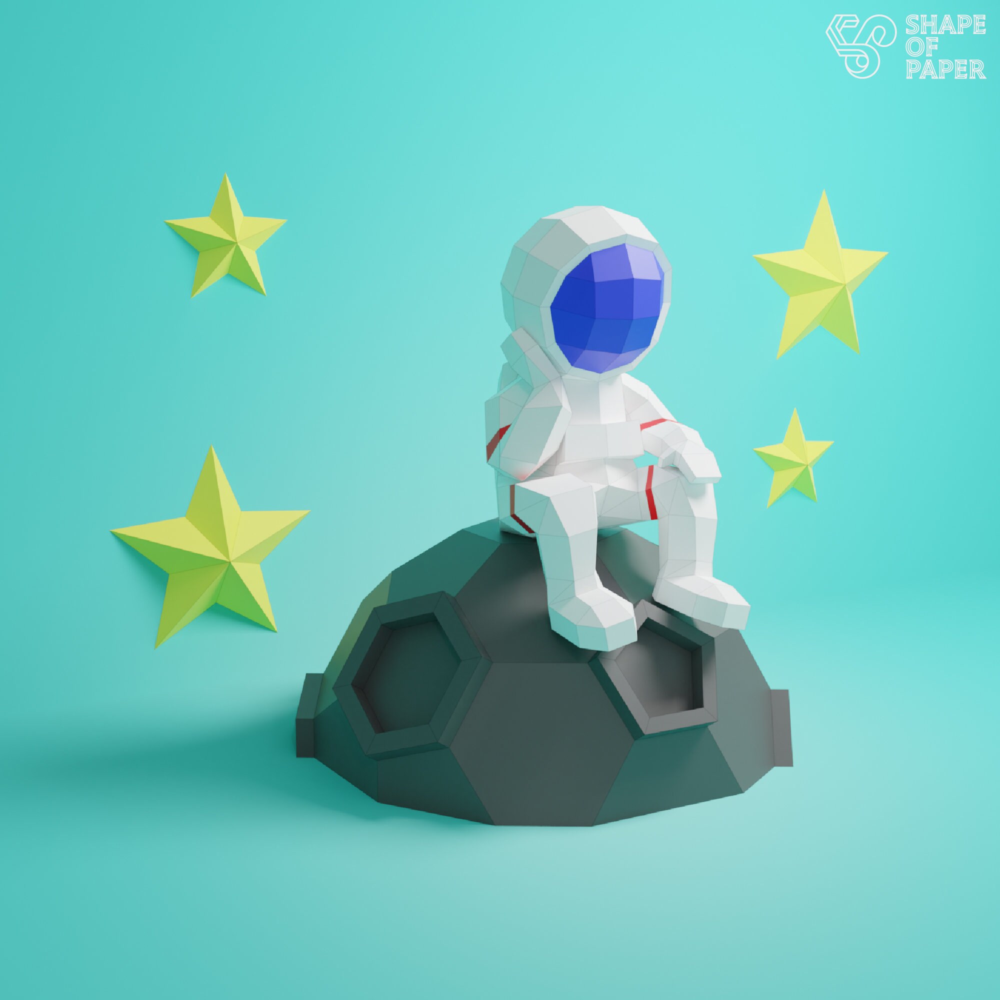 Papercraft Astronaut Thinker Handmade Paper Sculpture - Etsy