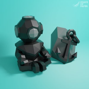 Papercraft Diver in Yoga Meditation Pose Handmade Paper - Etsy