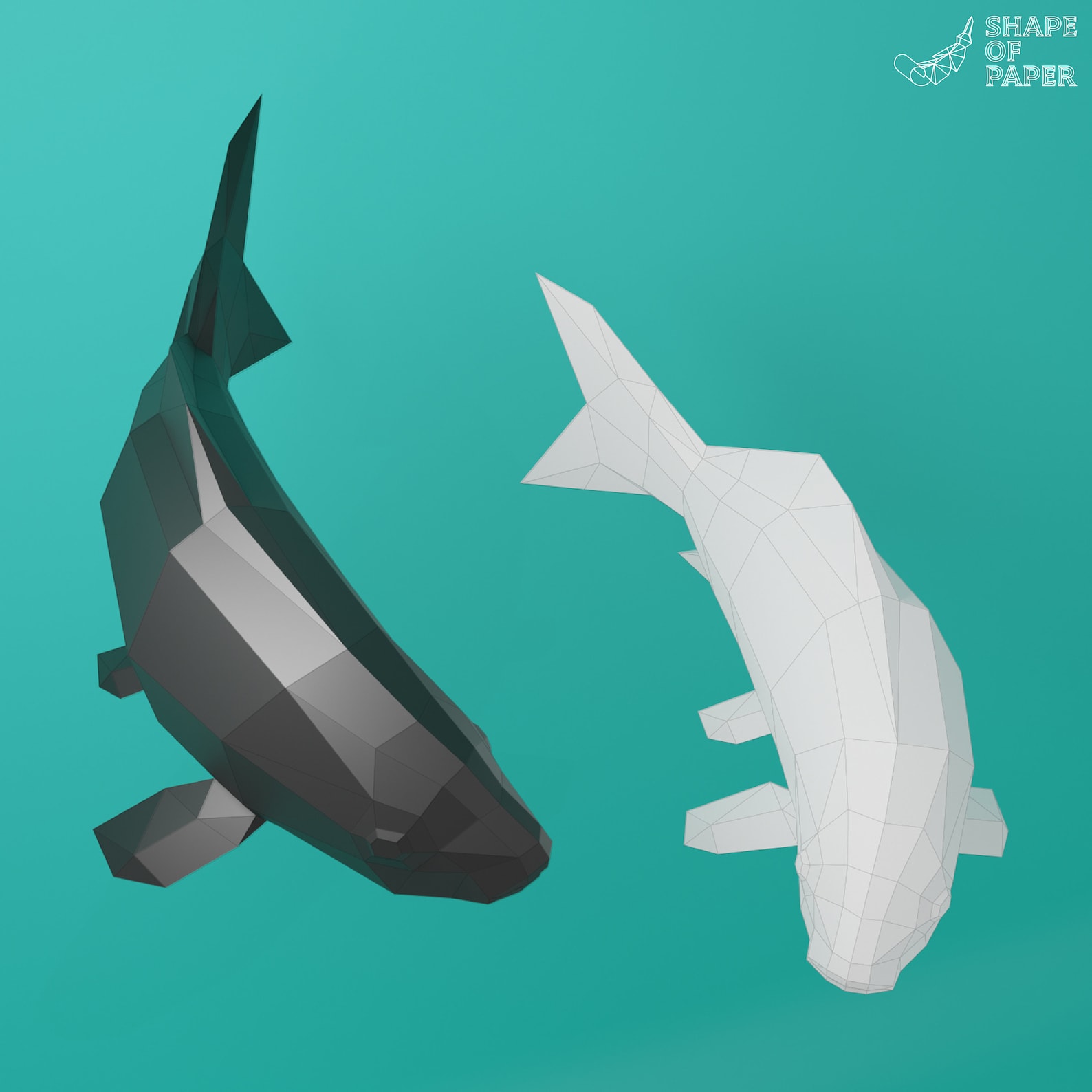 Papercraft Koi Fish Handmade Paper Sculpture Pepakura 3D - Etsy