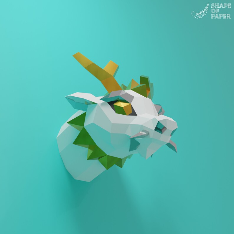 Papercraft Dragon Handmade Paper Sculpture Pepakura 3D - Etsy