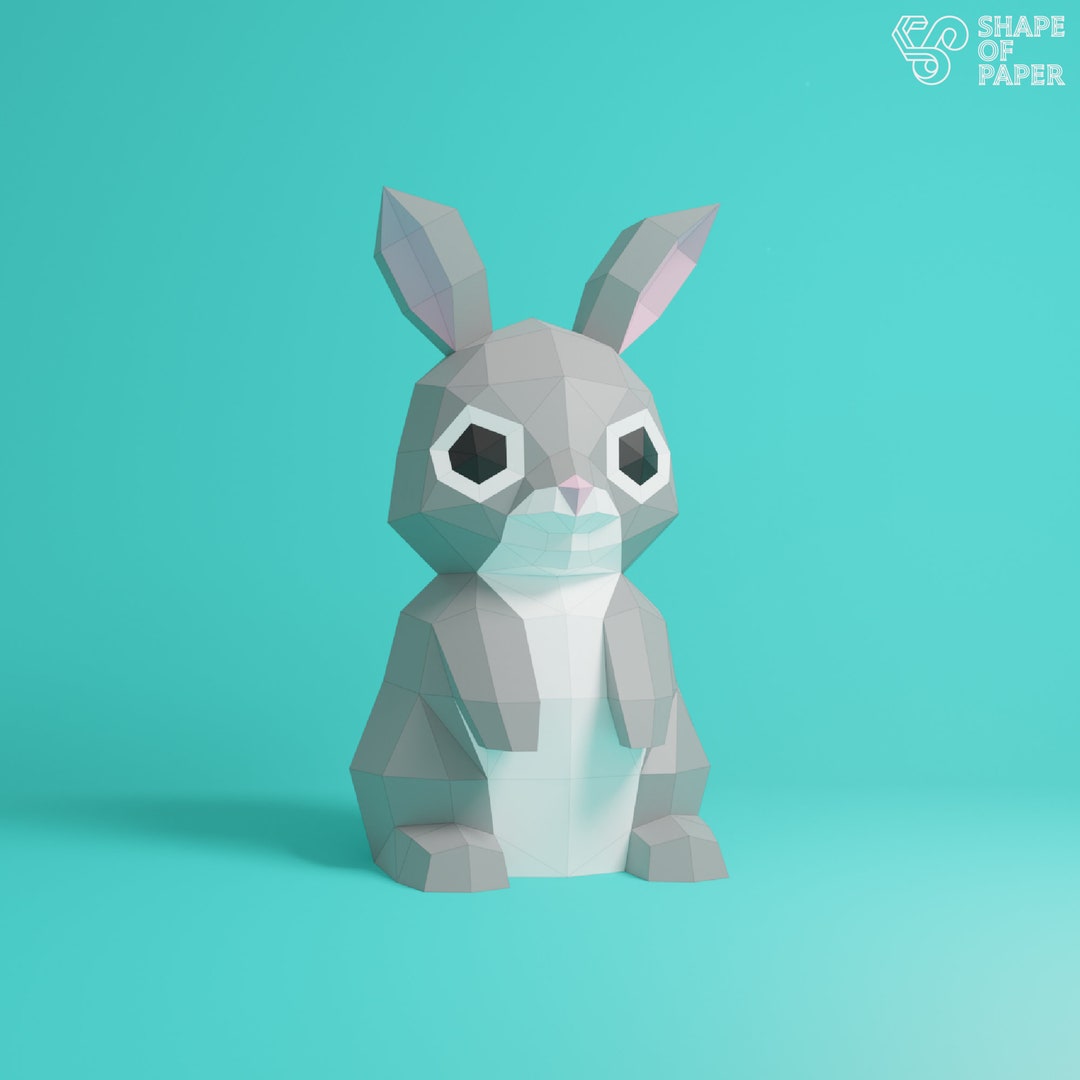 Papercraft Rabbit, Bunny, Handmade, Paper Sculpture, Pepakura, 3D Model ...