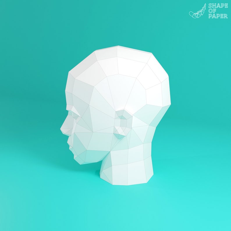 Papercraft Head Handmade Paper Sculpture Pepakura 3D - Etsy