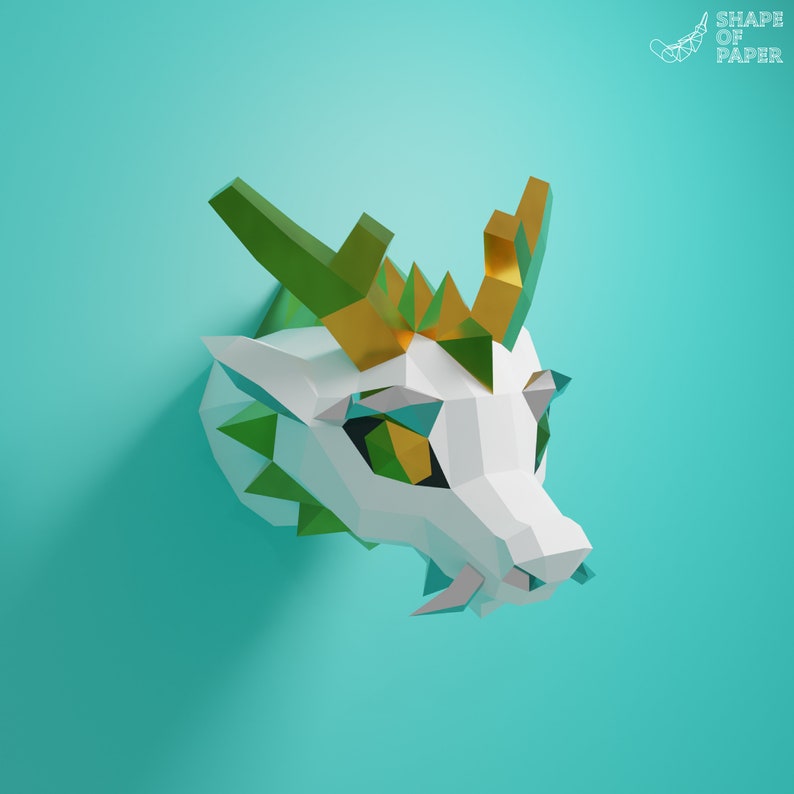 Papercraft Dragon Handmade Paper Sculpture Pepakura 3D - Etsy