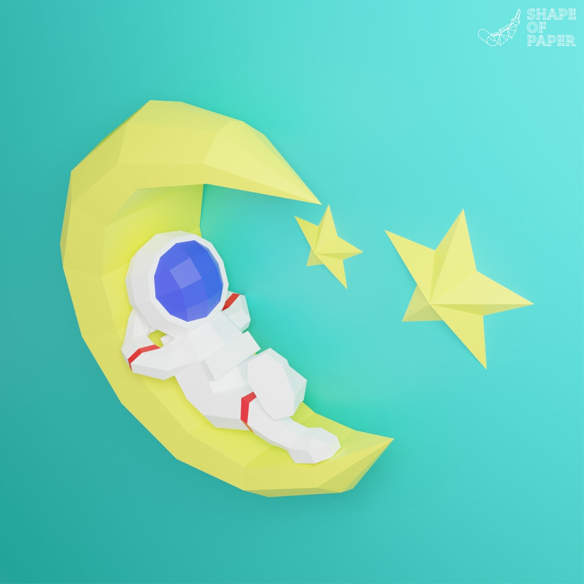 Papercraft Astronaut on the Moon Handmade Paper Sculpture - Etsy