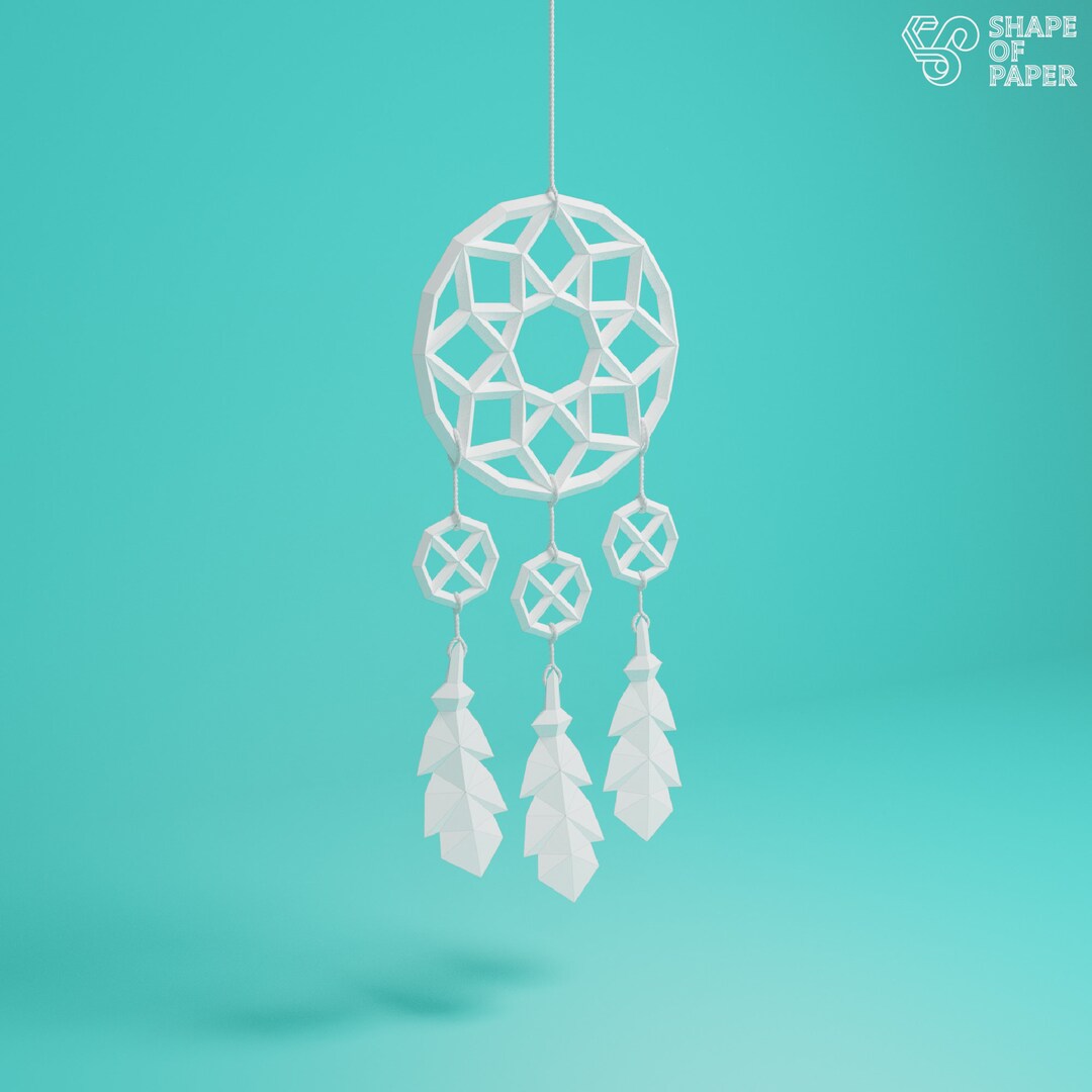 Papercraft Dream Catcher, Handmade, Paper Sculpture, Pepakura, 3D Model ...