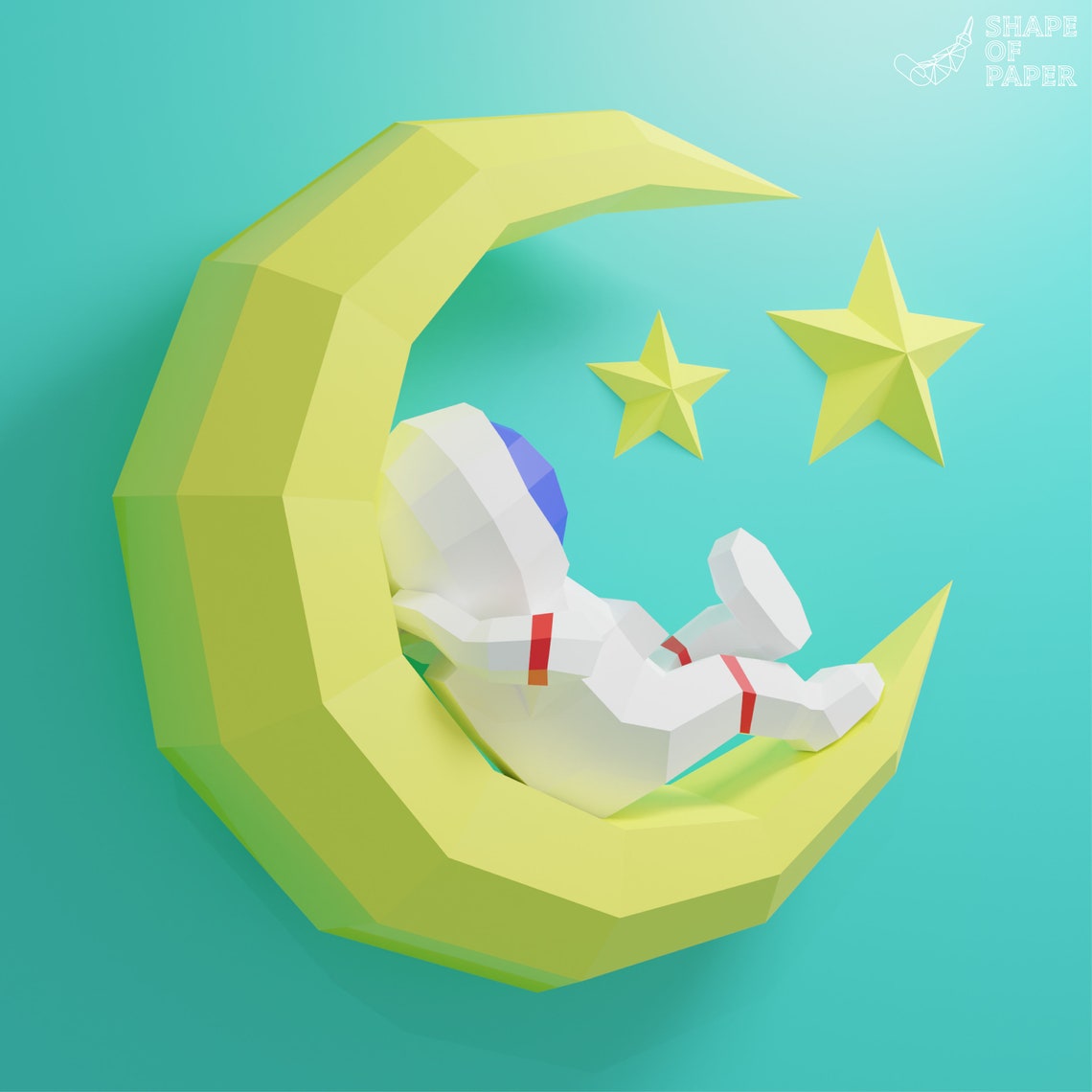 Papercraft Astronaut on the Moon Handmade Paper Sculpture - Etsy