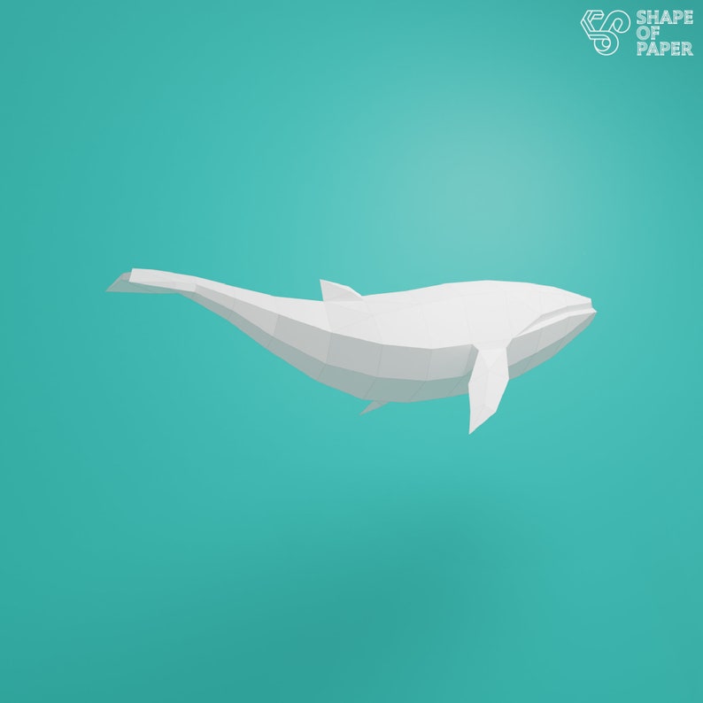 Ballena Papercraft, hecho a mano, escultura de papel, Pepakura, modelo ...