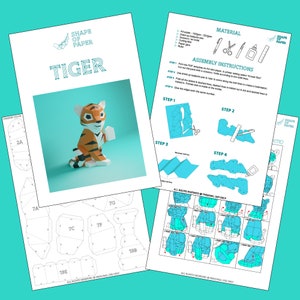 Papercraft Tiger Handmade Paper Sculpture Pepakura 3D | Etsy