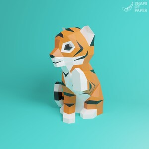 Papercraft Tiger Handmade Paper Sculpture Pepakura 3D | Etsy