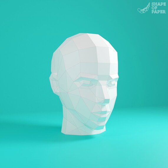 Papercraft Head Handmade Paper Sculpture Pepakura 3D - Etsy