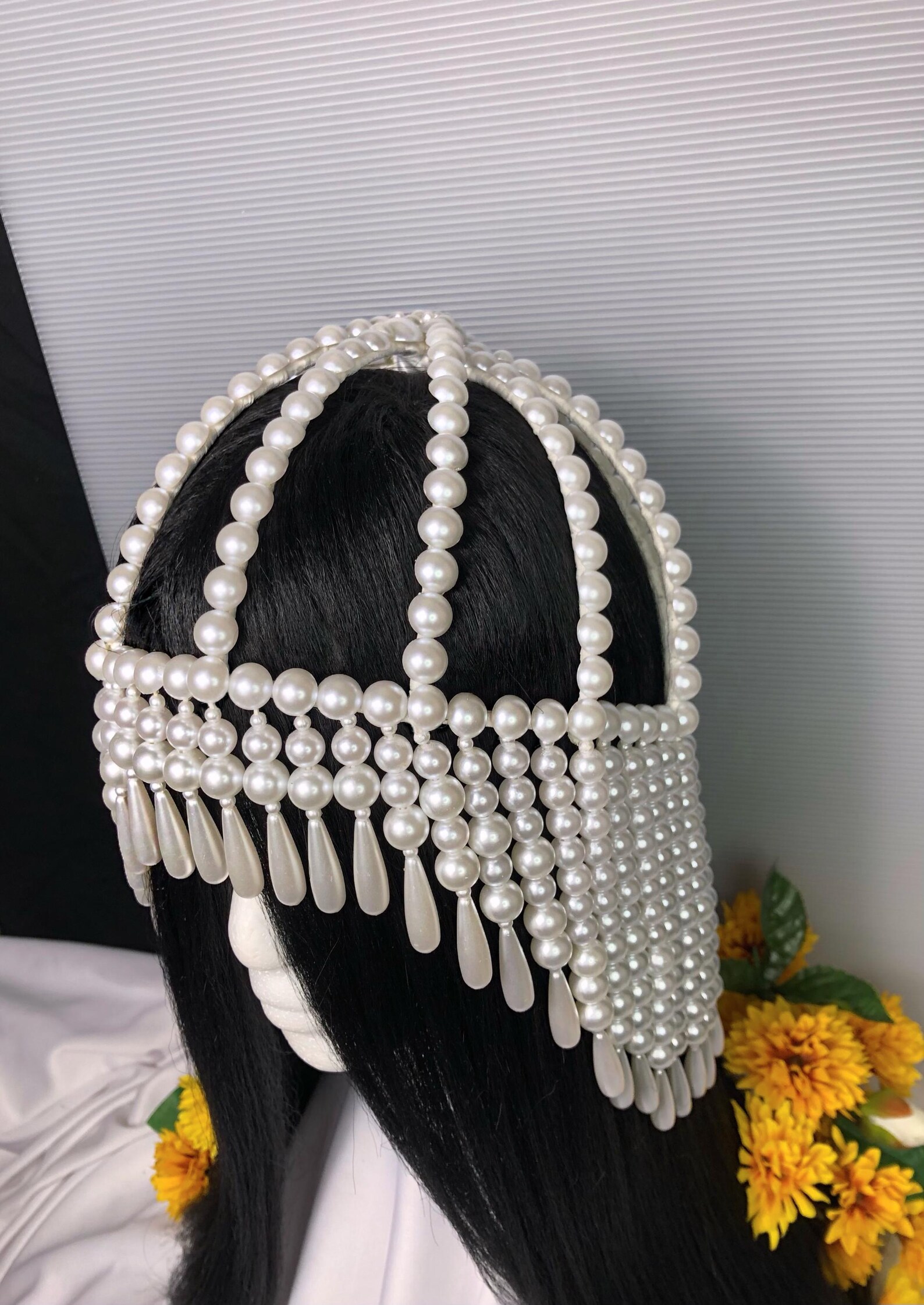 Pearl Bead Headpiece - Etsy