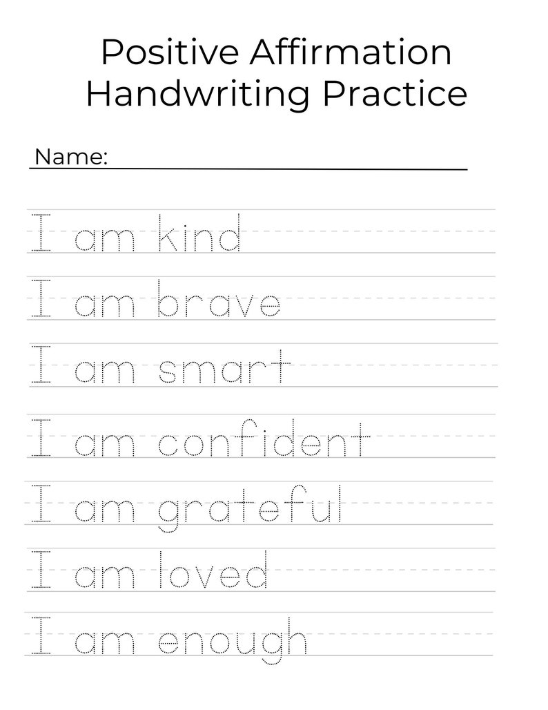 Affirmation Coloring Book and Handwriting Practice Workbook for Kids ...