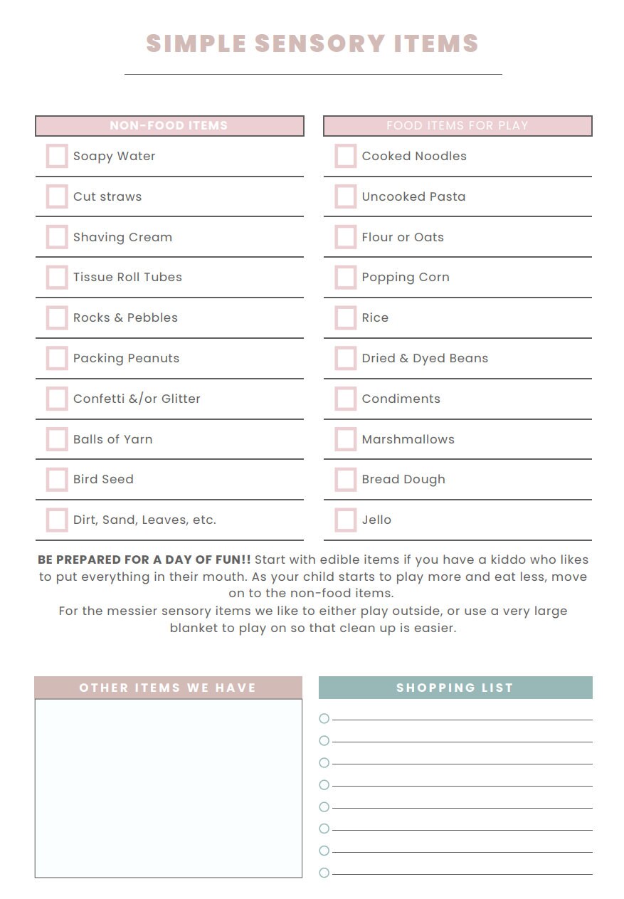 30 Days of Sensory Play Workbook - Fun and Engaging Activities for ...