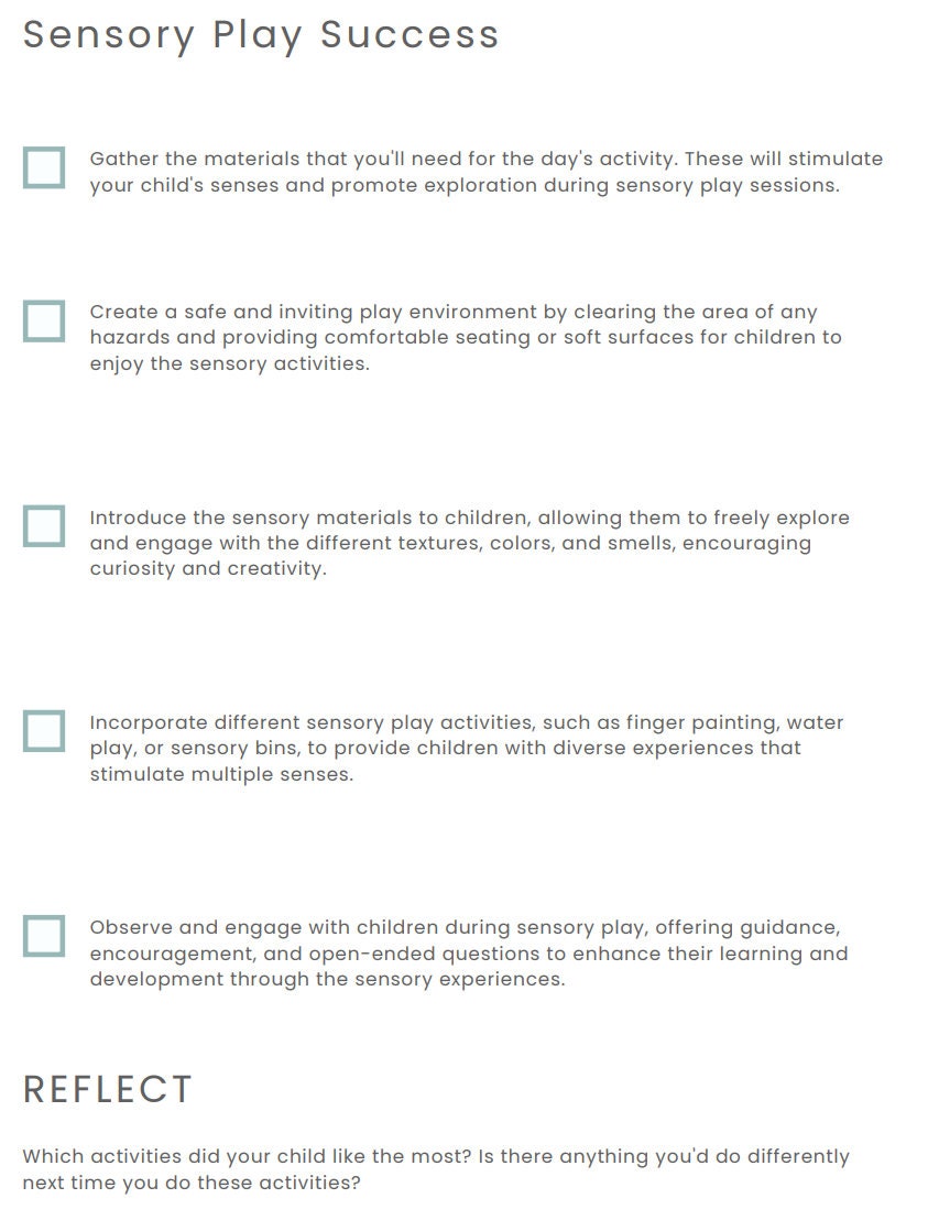 30 Days of Sensory Play Workbook - Fun and Engaging Activities for ...