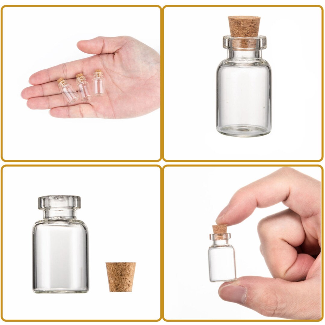 3 ML Tiny Small Mini Cork Stopper Glass Bottles Spell Jar - Etsy