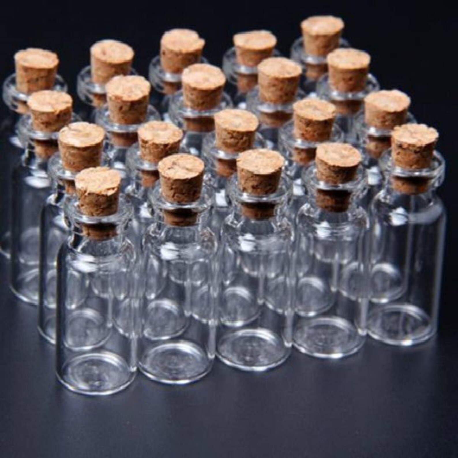 0.6-20 ML Medium Small Mini Cork Stopper Glass Bottles Spell Jar Clear ...