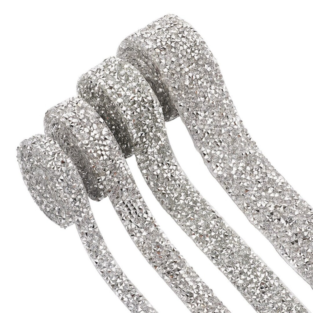 1 Meter Rhinestone Beaded Trim Iron on Belt Diamante Applique Ribbon ...