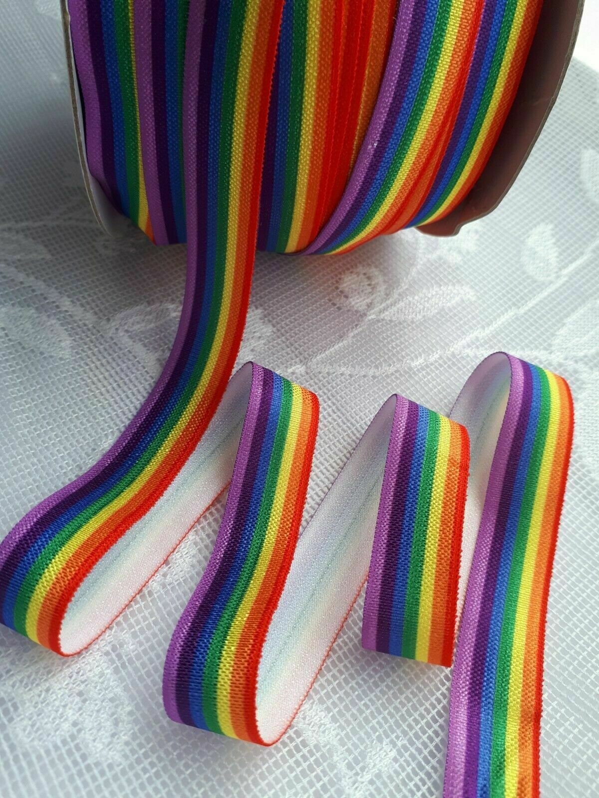 1-5 Metres Foe Fold Over Elastic Ribbon Crafts Sew Rainbow NHS | Etsy