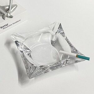 Glass Ashtray Large 6.7 Square Triangle - Etsy