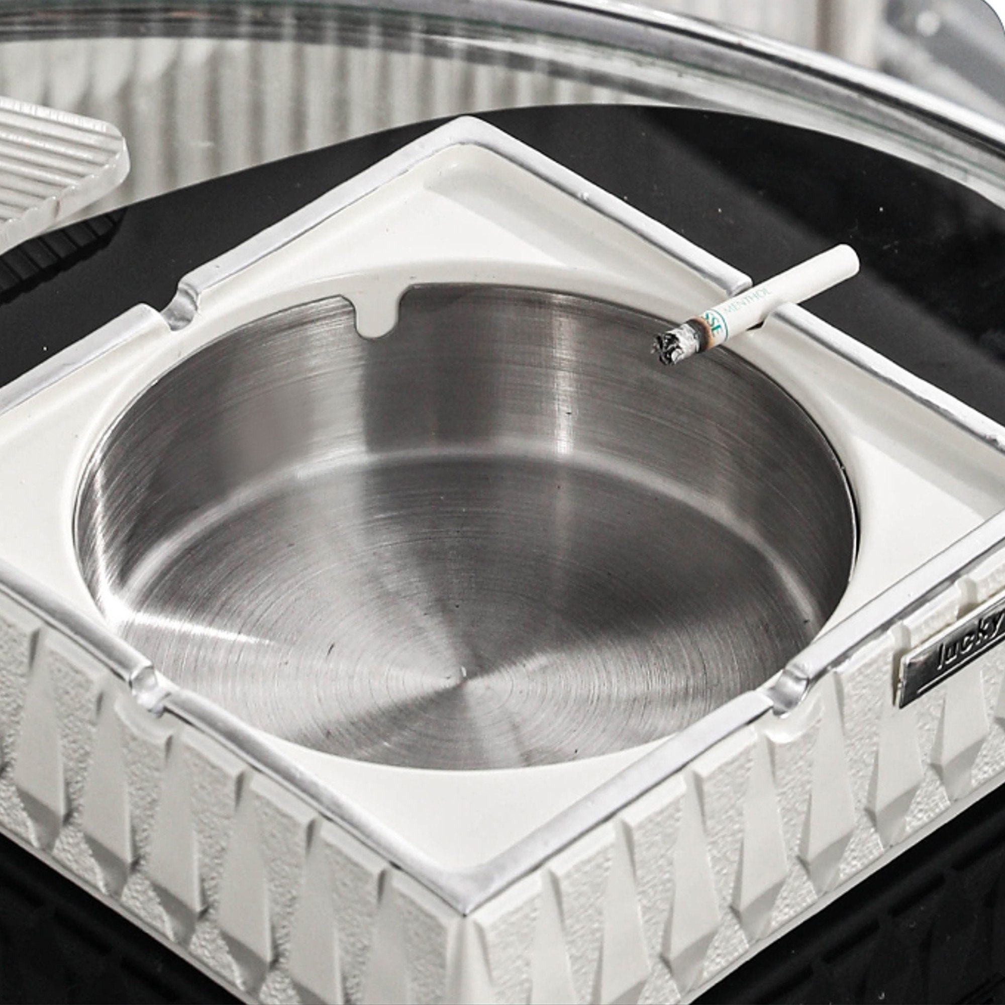 White Ashtray With Lid Resin Silver Bear - Etsy