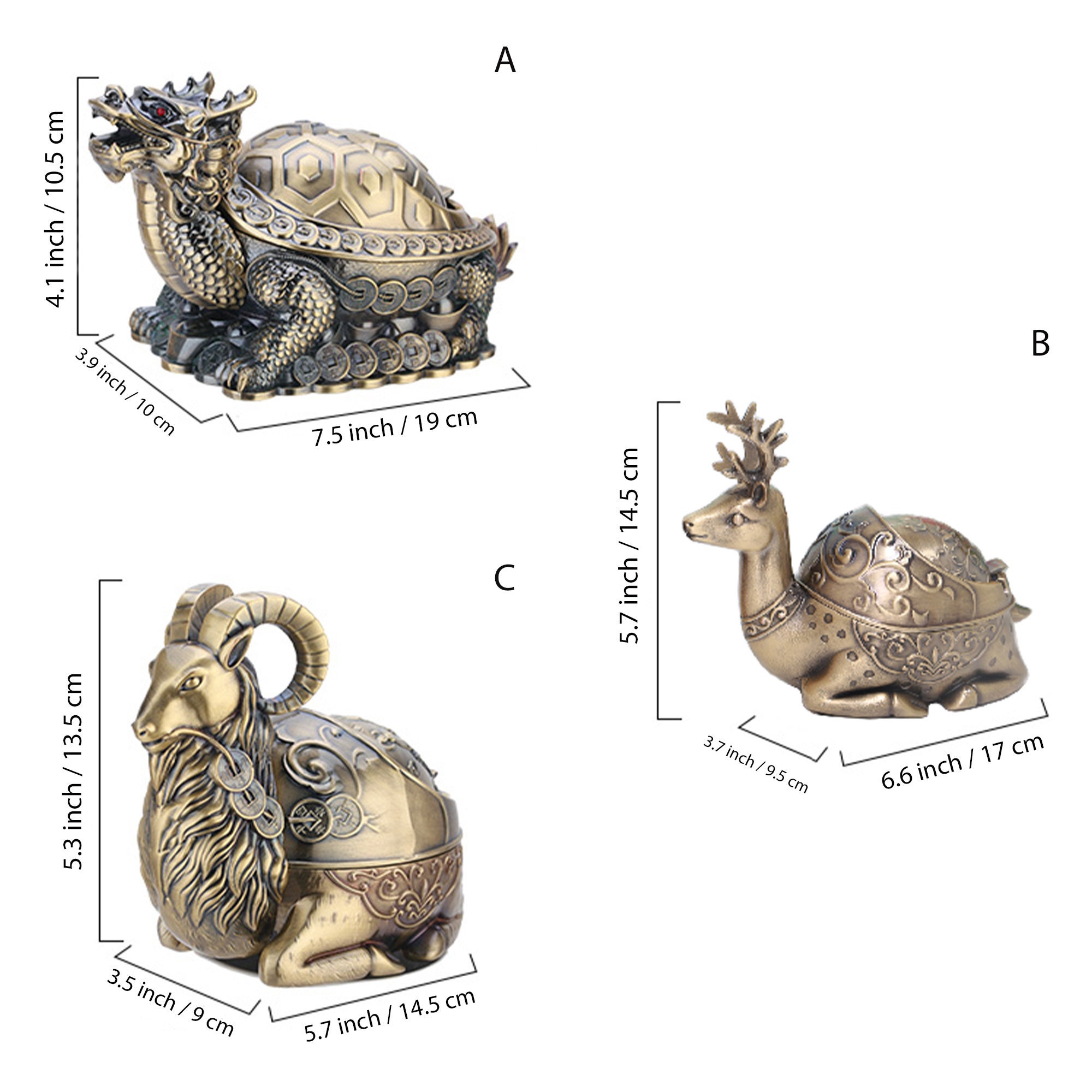 Animal Ashtray With Lid deer Goat Turtle - Etsy
