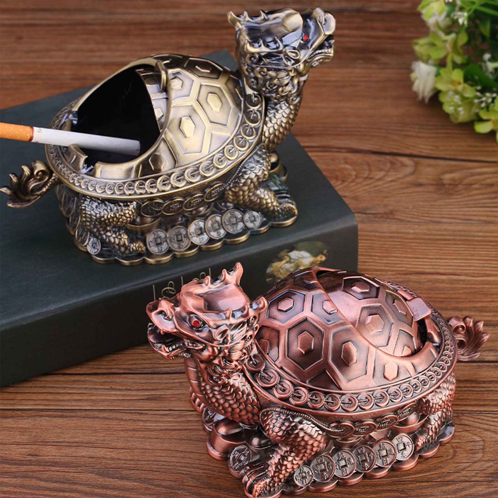 Animal Ashtray With Lid deer Goat Turtle - Etsy