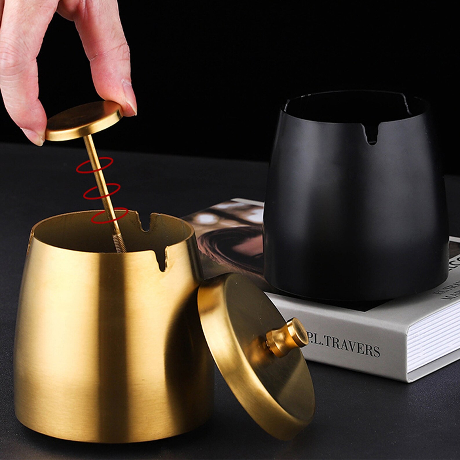 Ashtray With Lid and Middle Pedestal S/M/L - Etsy