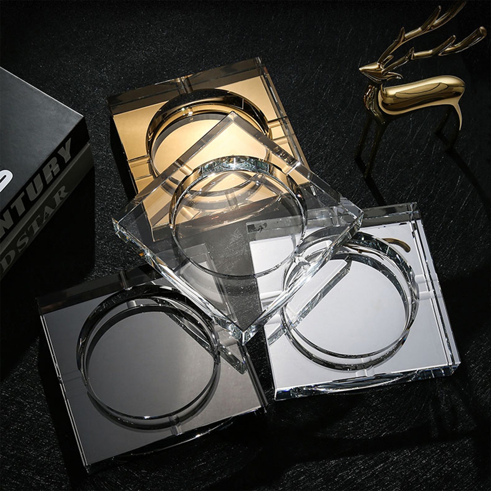 Classy Crystal Glass Ashtray Extra Large - Etsy