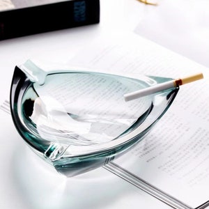 Glass Ashtray Large 6.7 Square Triangle - Etsy