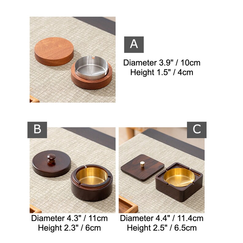 Outdoor Ashtray With Lid Wooden Smokeless square or Round - Etsy