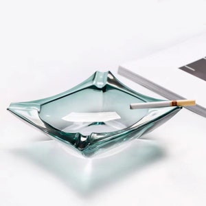 Glass Ashtray Large 6.7 Square Triangle - Etsy