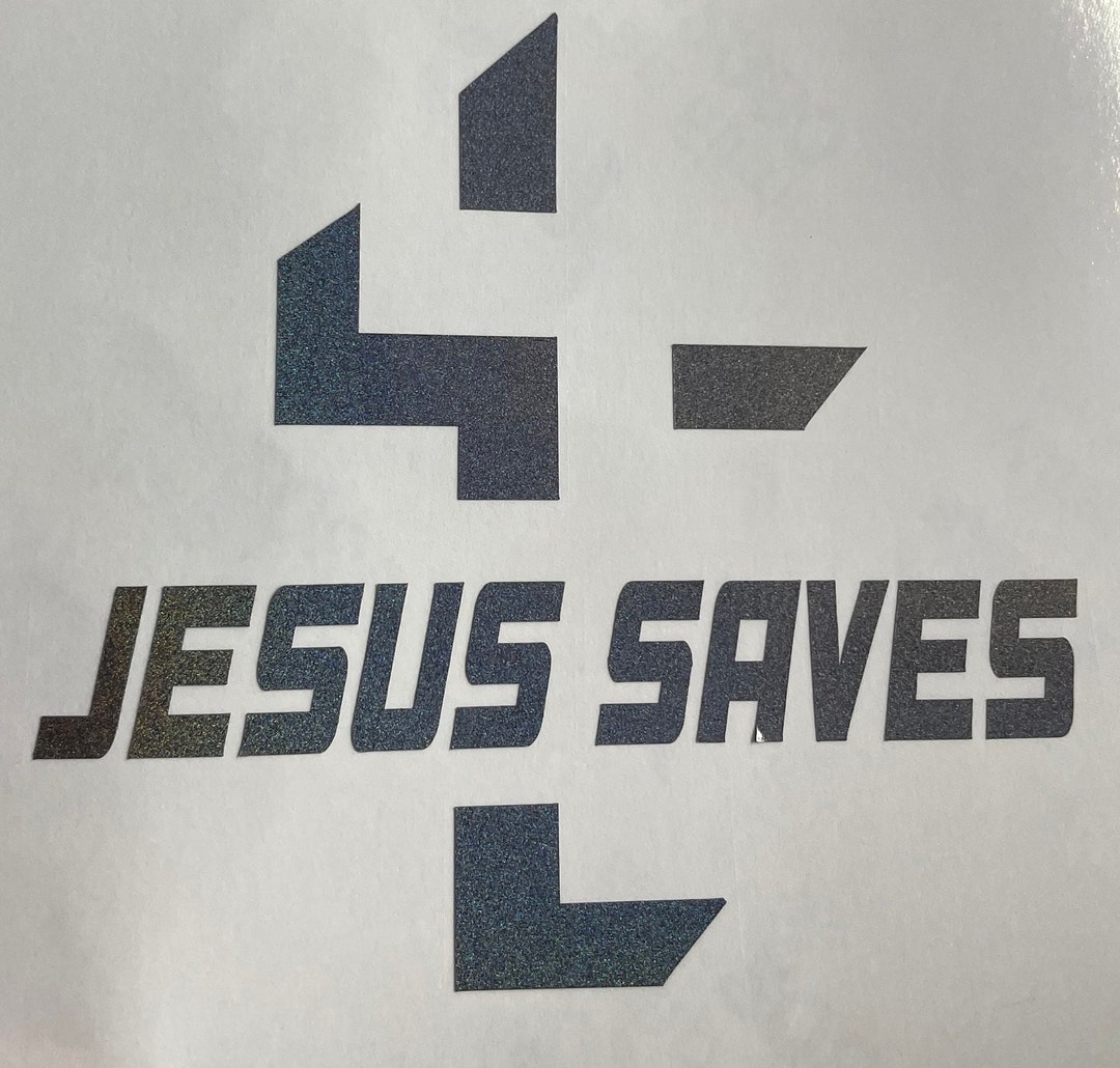 Jesus Saves Cross Sticker - Etsy