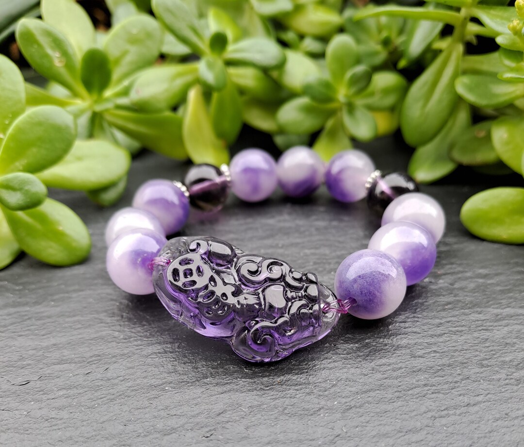 Lucky Pixiu, Amethyst, Agate, Feng Shui Bracelet, Lucky Chinese Dragon ...