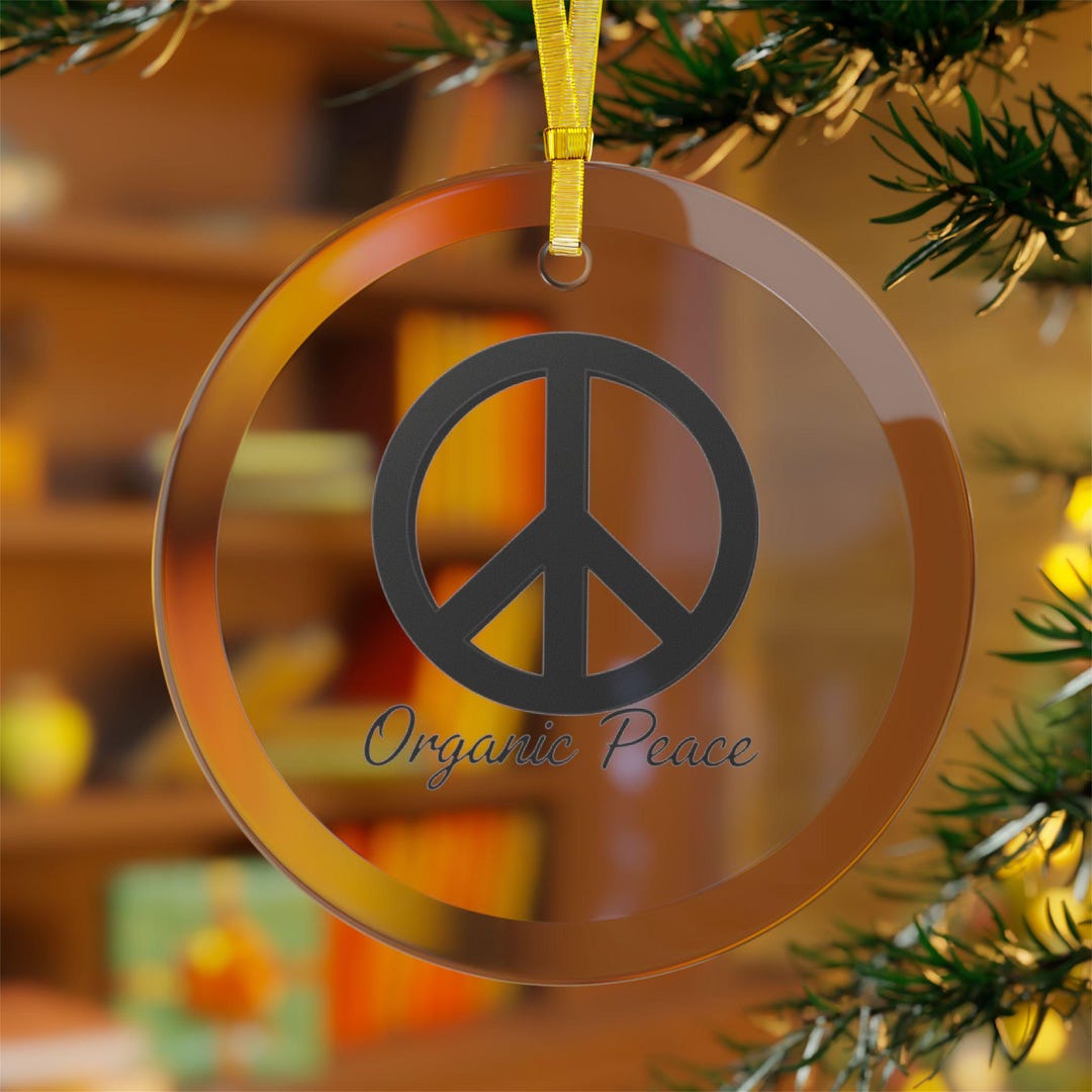 Glass Ornament | Black Peace Sign Tree Decoration - Etsy